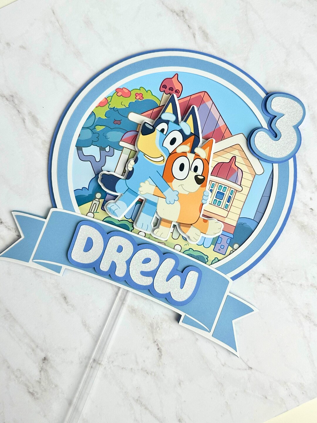 Blue Dog Cake Topper, Blue Cake Topper, Blue Birthday Cake Topper, Blue ...