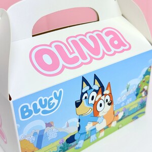 Blue Dog Gable Box, Blue Dog Favor Box, Blue Dog Pink Party Decor, Blue ...