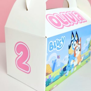 Blue Dog Gable Box, Blue Dog Favor Box, Blue Dog Pink Party Decor, Blue ...