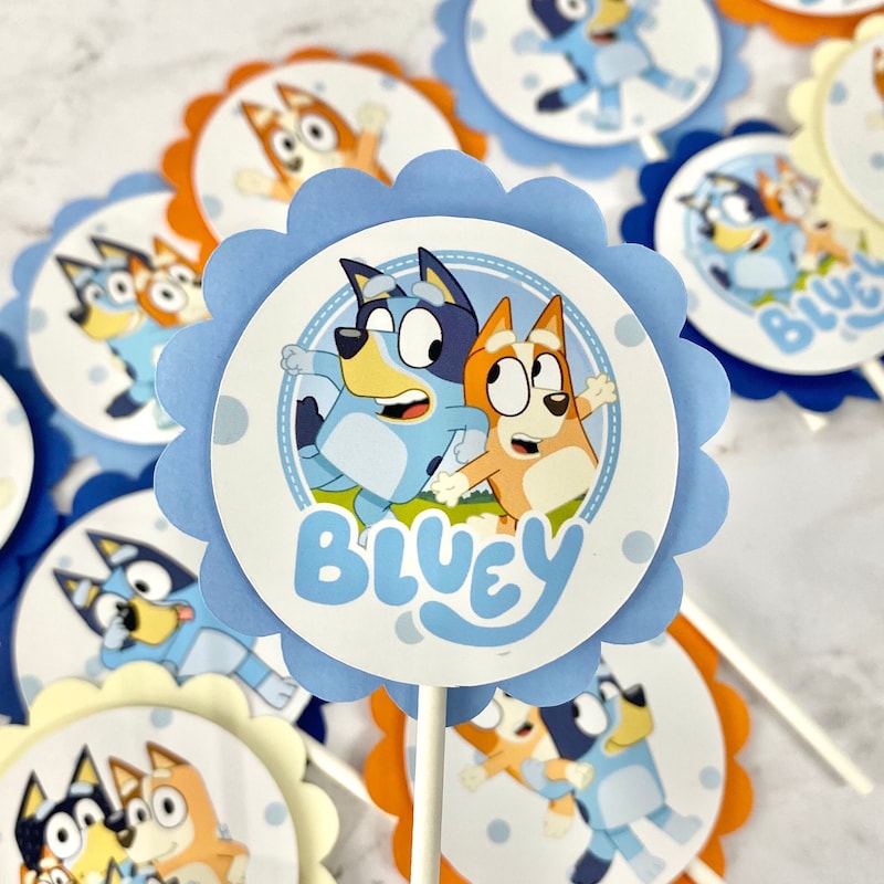 Blue Cupcake Toppers - Etsy