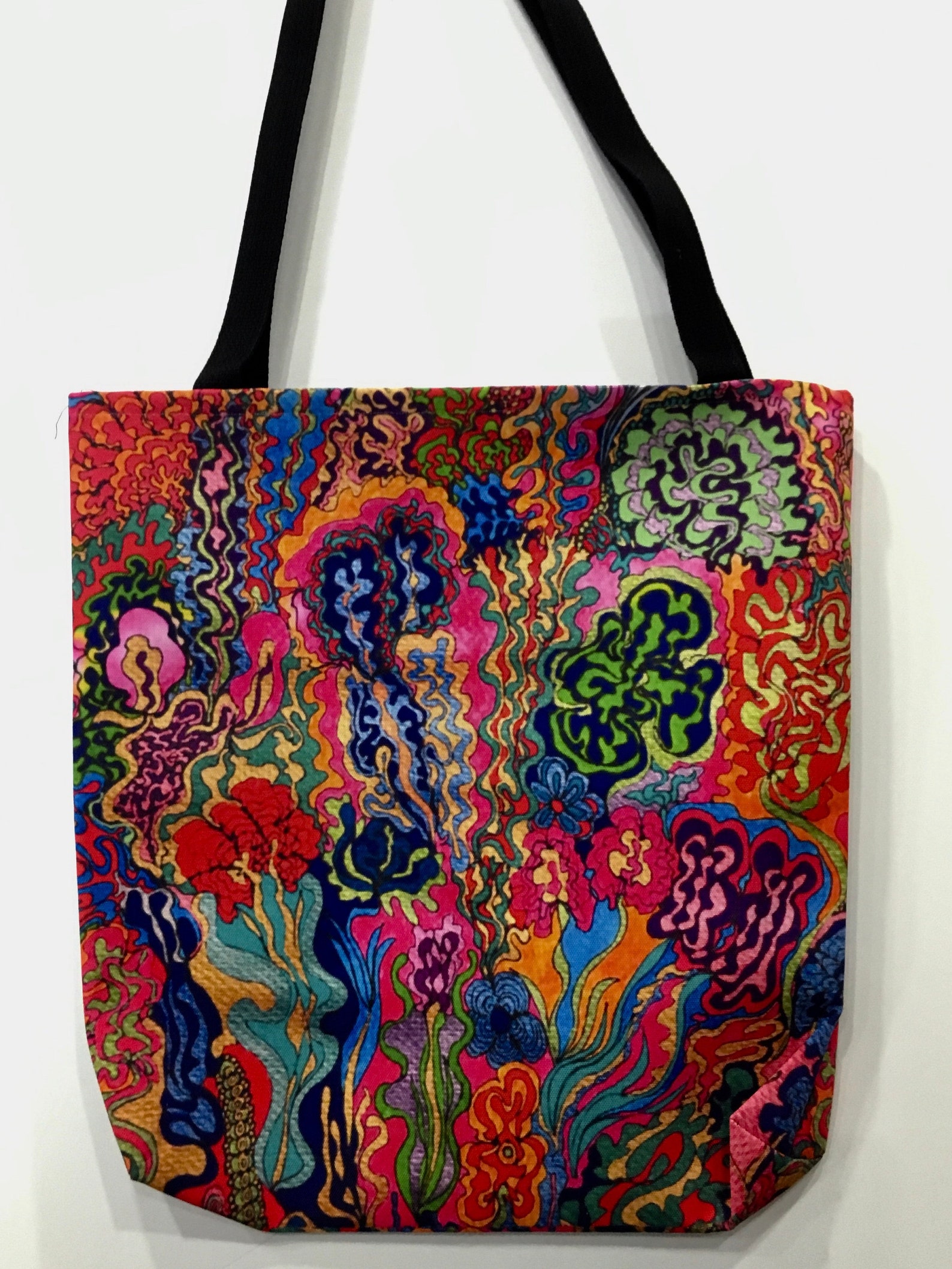 Flower Fantasy - Tote Bag, Hand Shoulder Purse Original Artwork ...