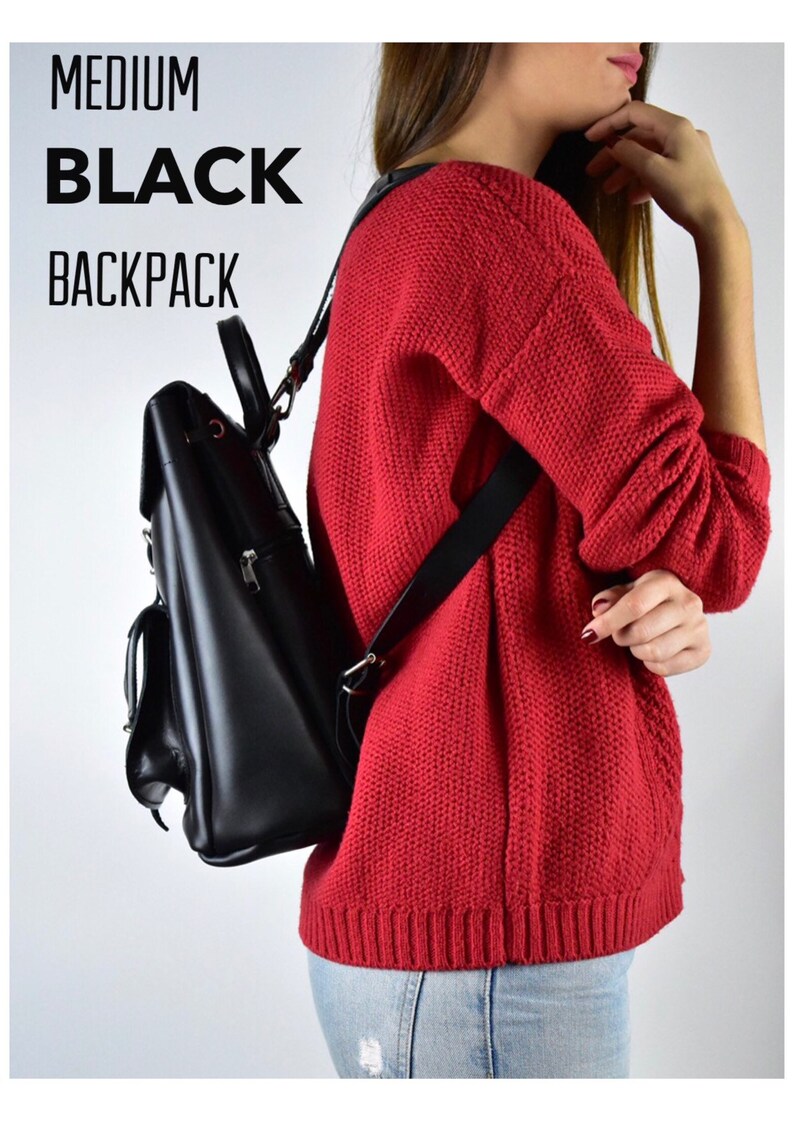 Premium Medium leather backpack women's backpack women | Etsy