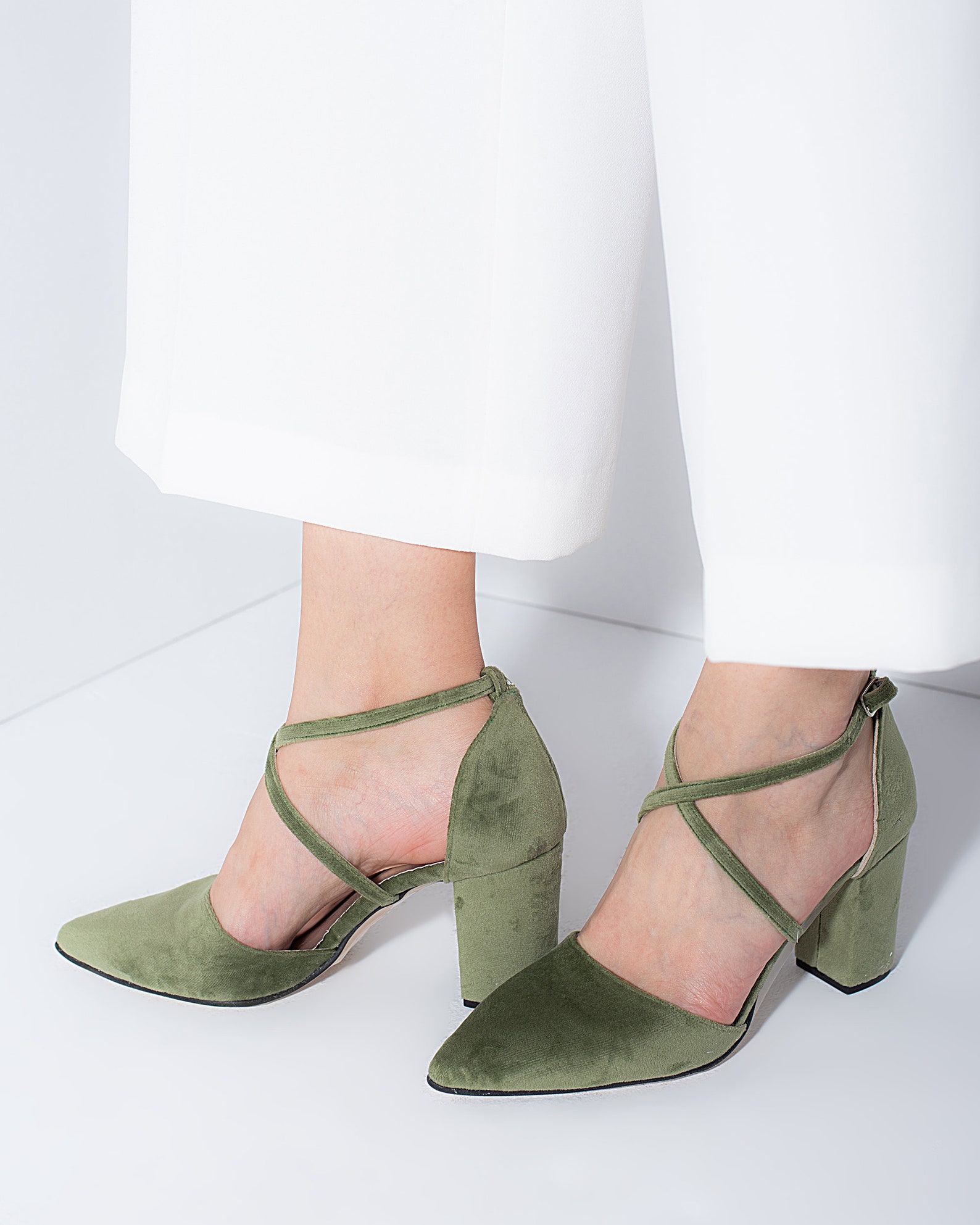 Sage Green Velvet Wedding Shoes, Velvet Heels, Bridal Shoes, Green ...
