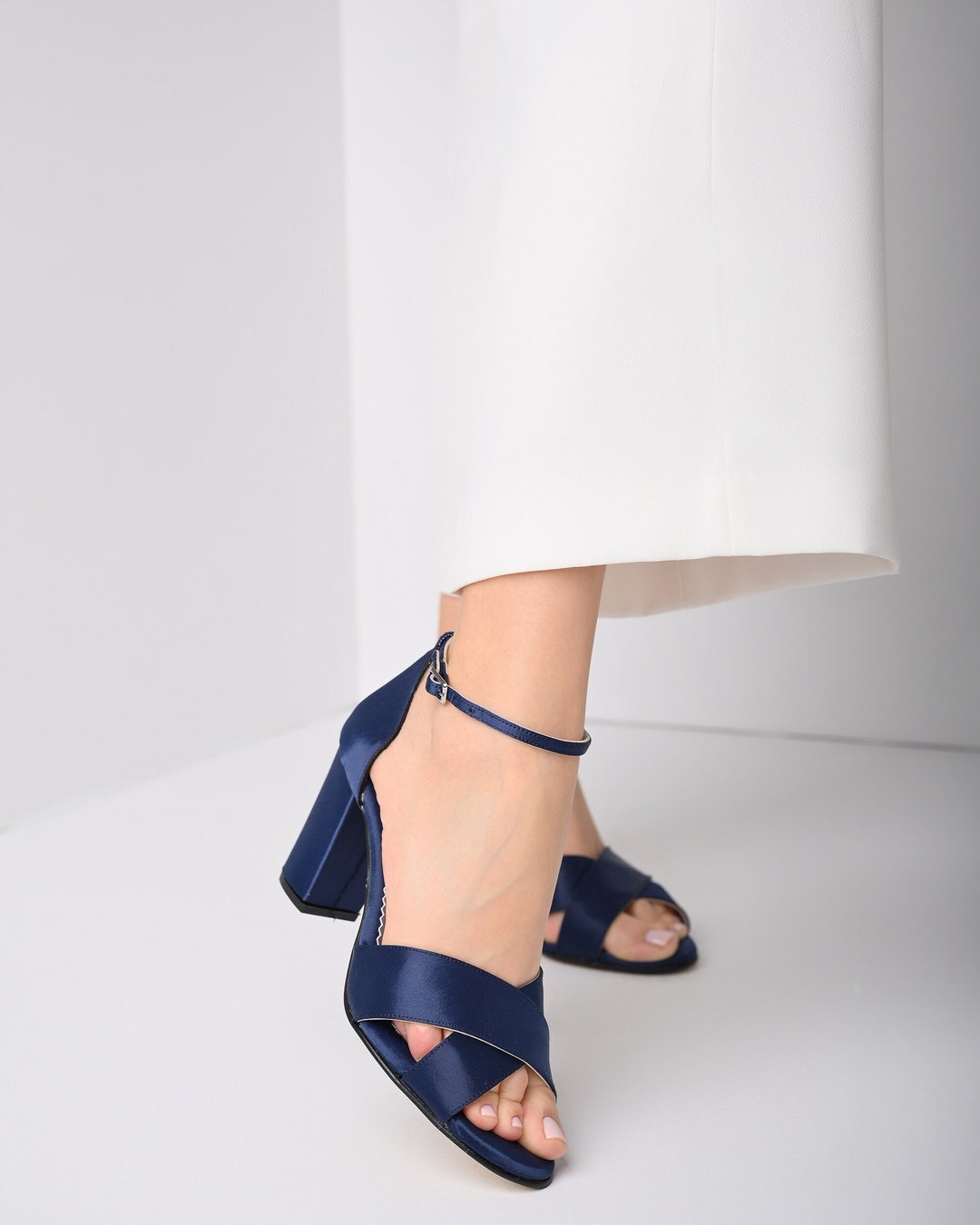 Wedding Shoes, Dark Blue Heels, Bridal Shoes, Bridesmaids Shoes ...