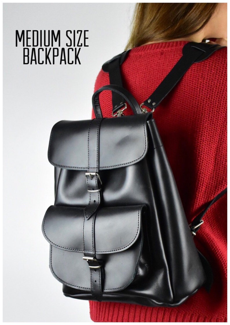 Premium Medium leather backpack women's backpack women | Etsy