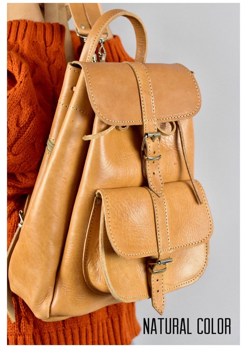 Premium Medium leather backpack women's backpack women | Etsy