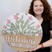 Pink Floral Welcome Sign - Etsy