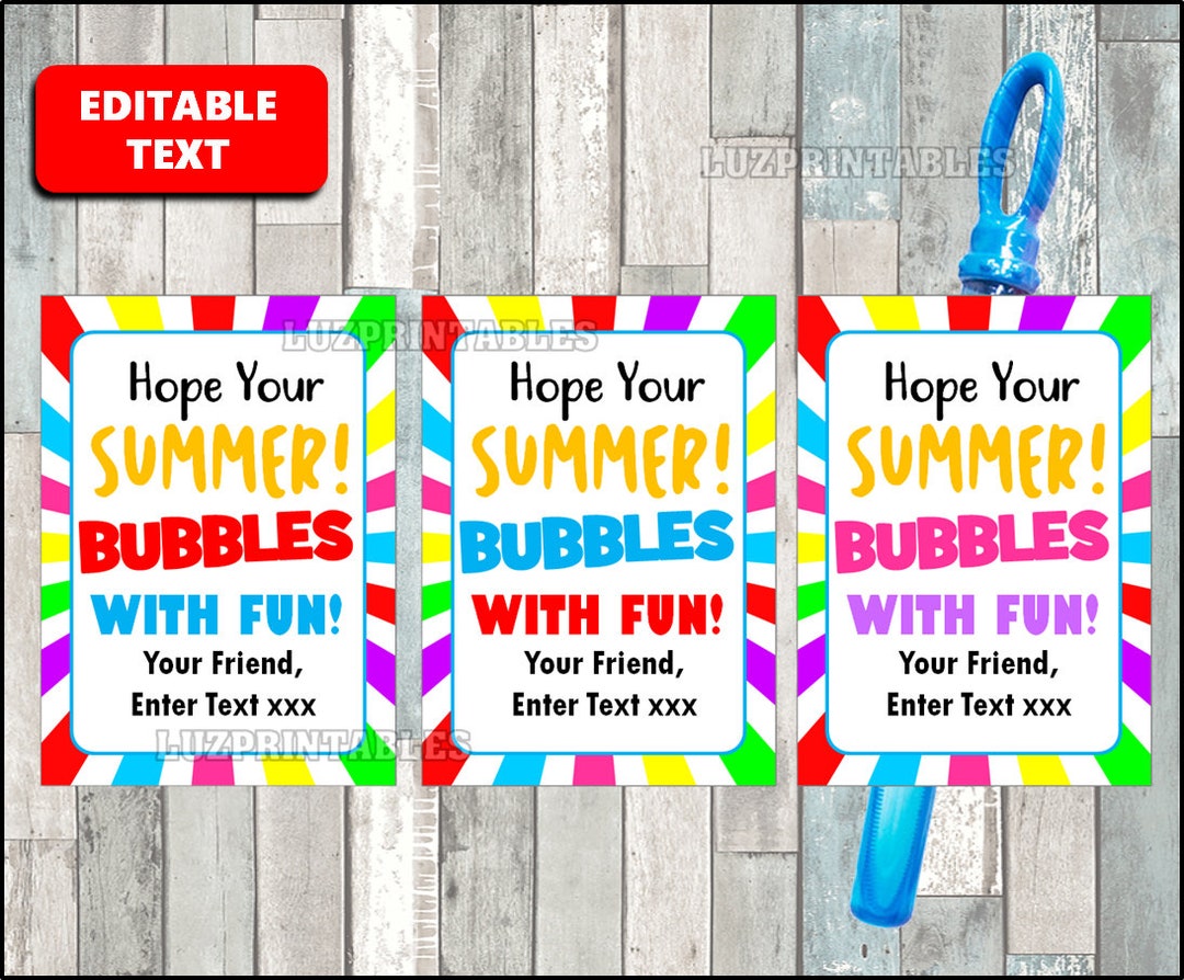 Editable End of School Year Tags, Classmate Gifts, Hope Your Summer ...