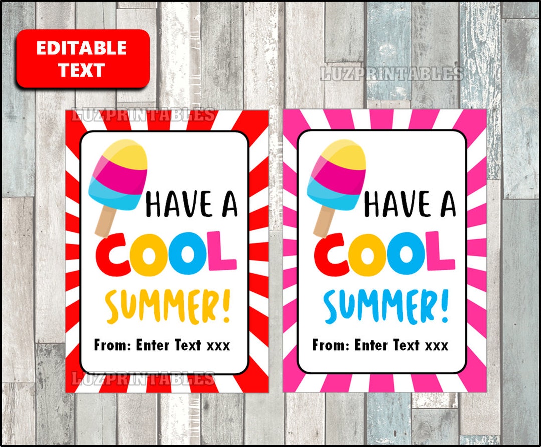 Stay Cool This Summer Freeze Pop Freezer Ice Pops Printable Tags for ...