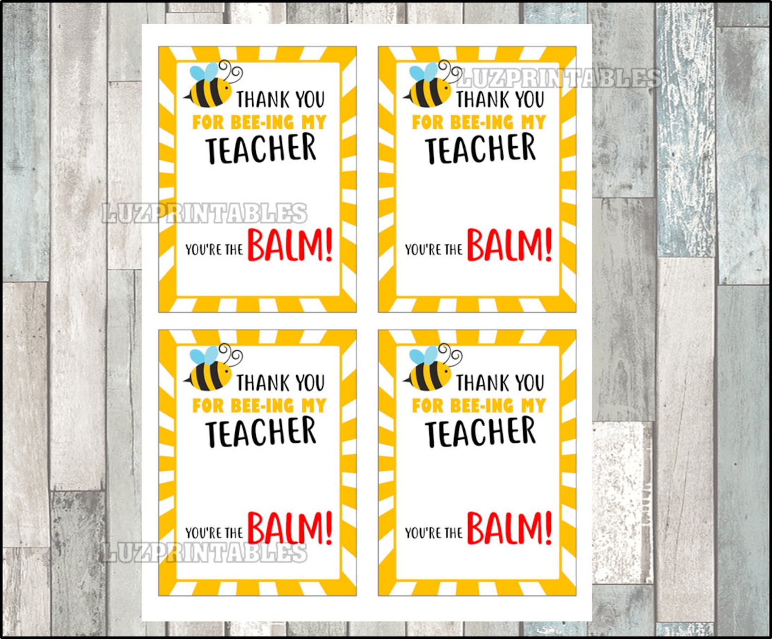 TEACHER APPRECIATION Gift You're the Balm Chapstick Thank - Etsy
