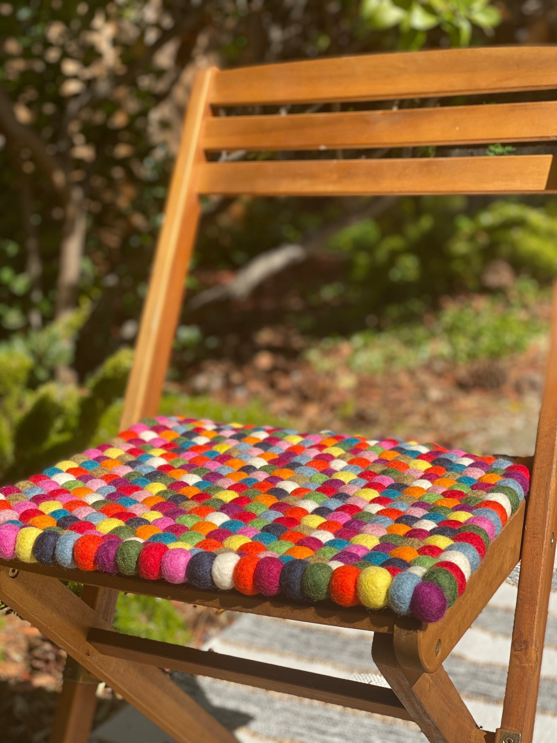 Felted Wool Cushion / Square Chair Pad / Felted Wool Coaster handmade ...