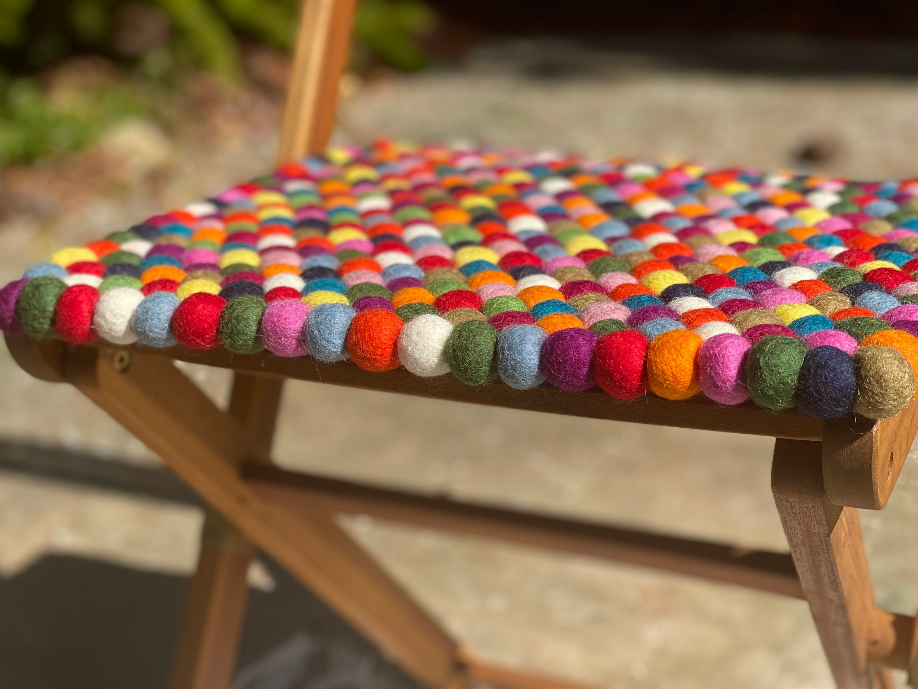 Felted Wool Cushion / Square Chair Pad / Felted Wool Coaster handmade ...
