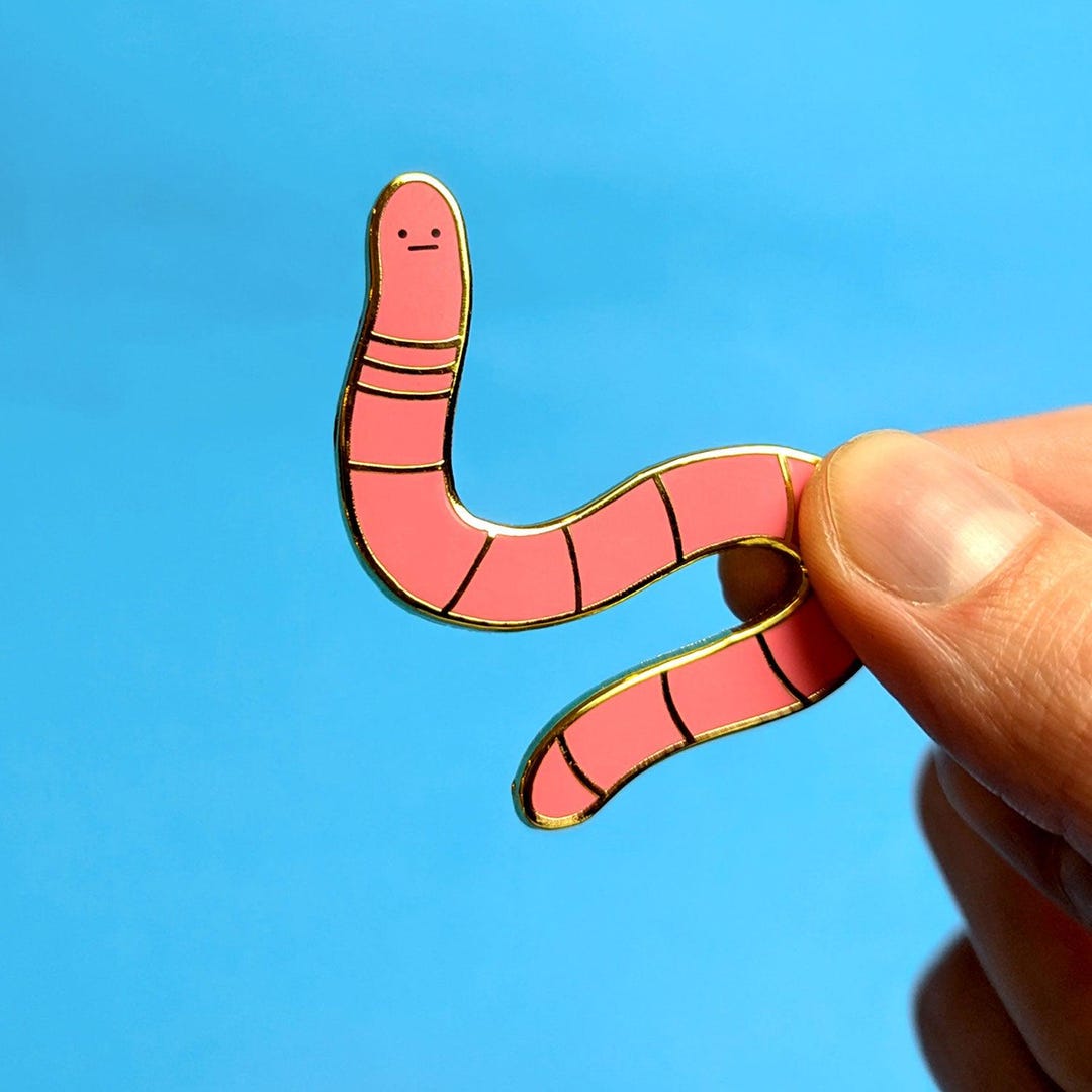 Golden Worm – Enamel Pin - Etsy