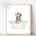 Wolf Cub in a Bathtub Print, Child's Bathroom Art PRINTABLE, Baby Wolf ...
