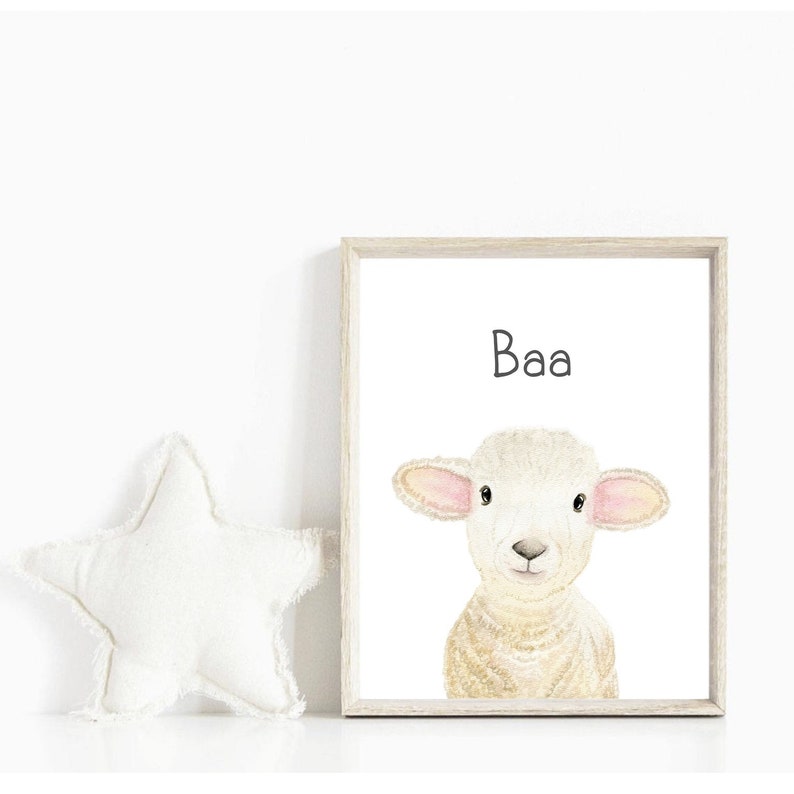 Set of 6 Farm Animals Nursery Prints PRINTABLE Moo Baa Oink - Etsy