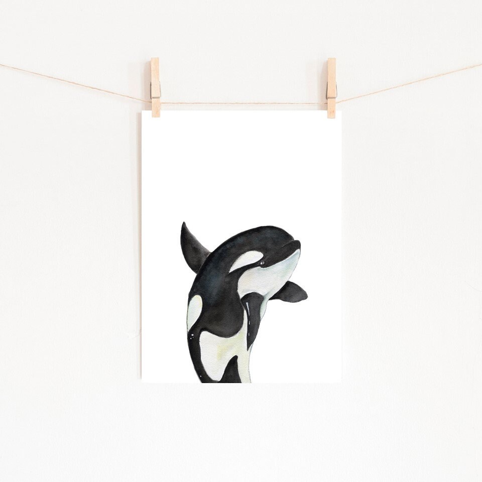 Orca Print Killer Whale Art Print PRINTABLE Orca Nursery | Etsy