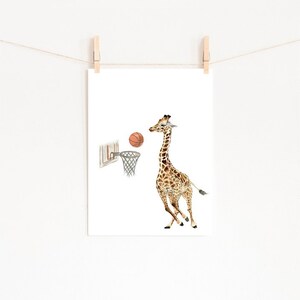 Animals Playing Sports Prints, Set of 6 Sports Theme Nursery Wall Art ...