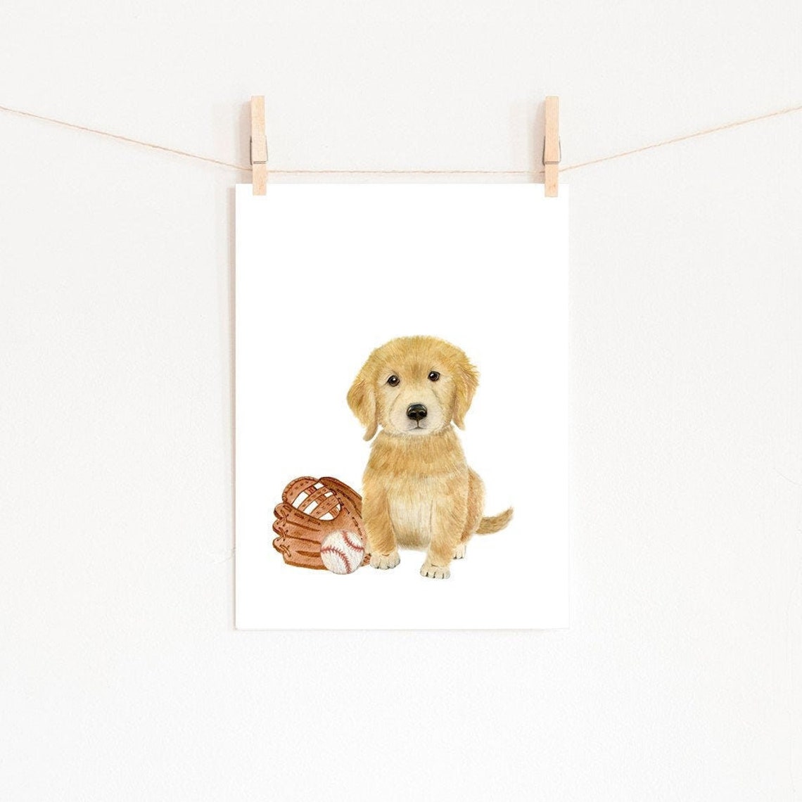 Golden Retriever Playing Baseball PRINTABLE Nursery Sports | Etsy