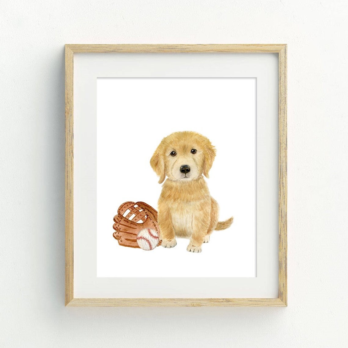 Golden Retriever Playing Baseball PRINTABLE Nursery Sports | Etsy