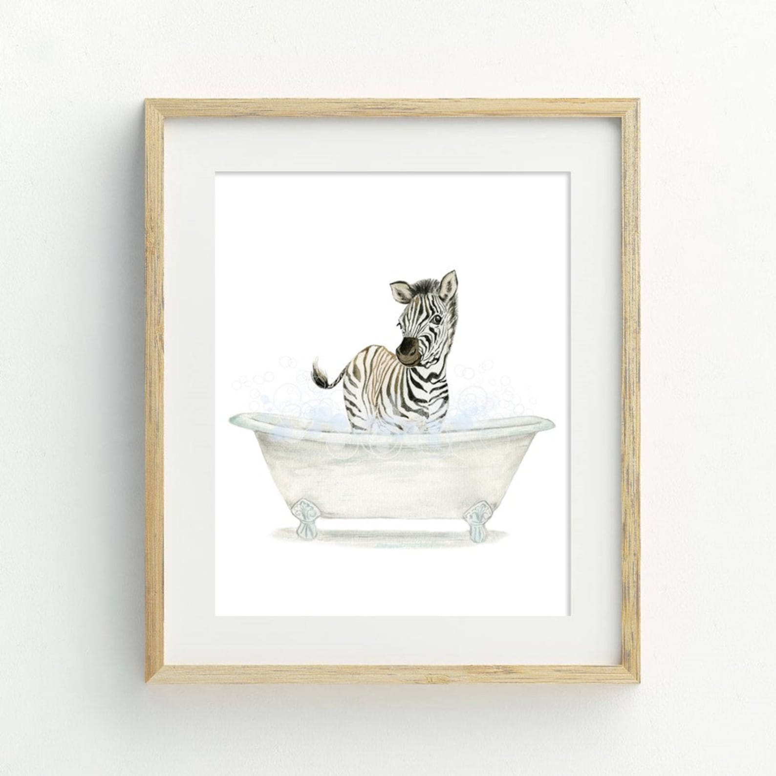 Zebra in a Bathtub Print Bathroom Wall Art PRINTABLE Baby - Etsy