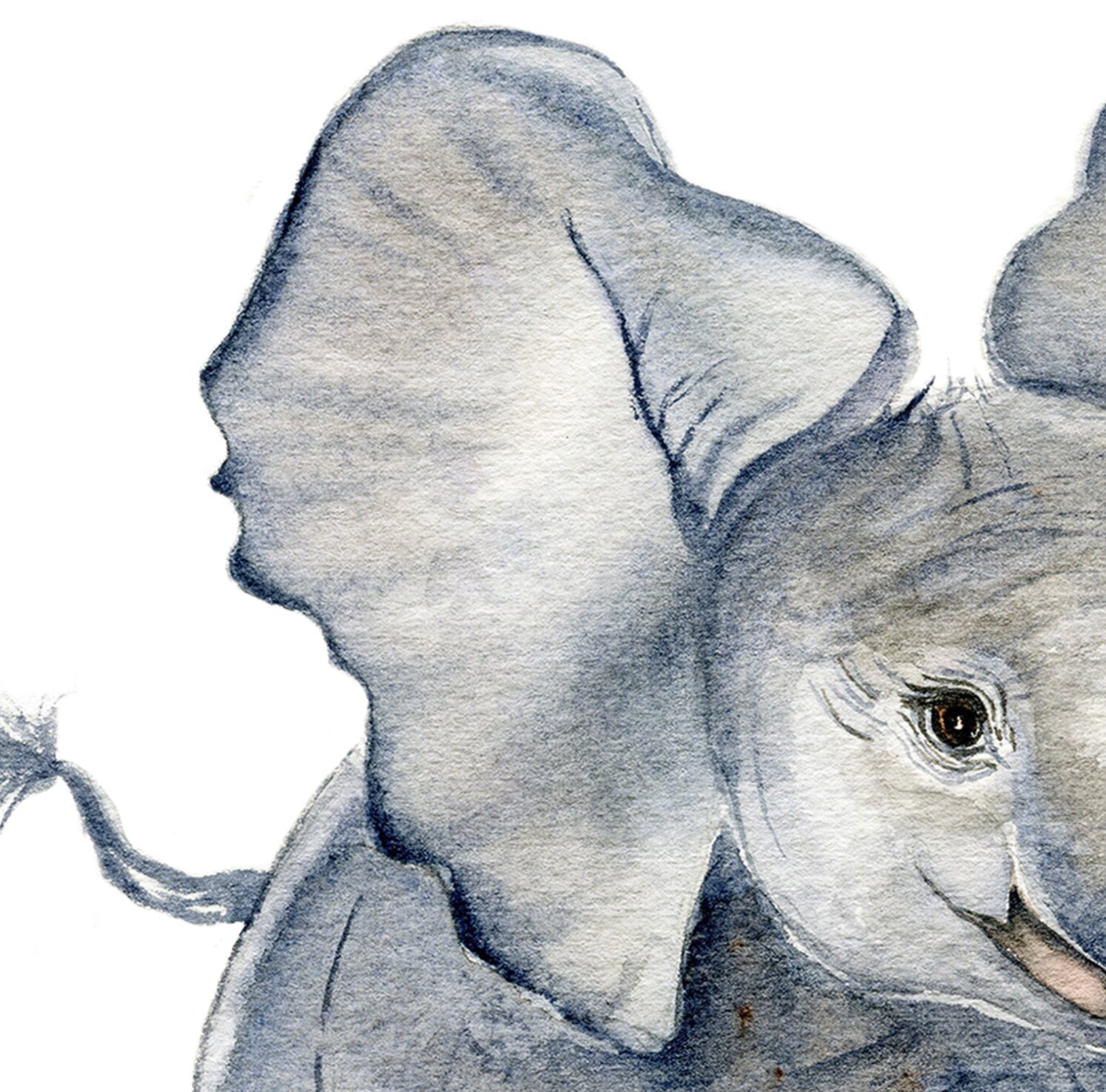 Elephant Watercolor Nursery Painting Decor Baby Elephant | Etsy