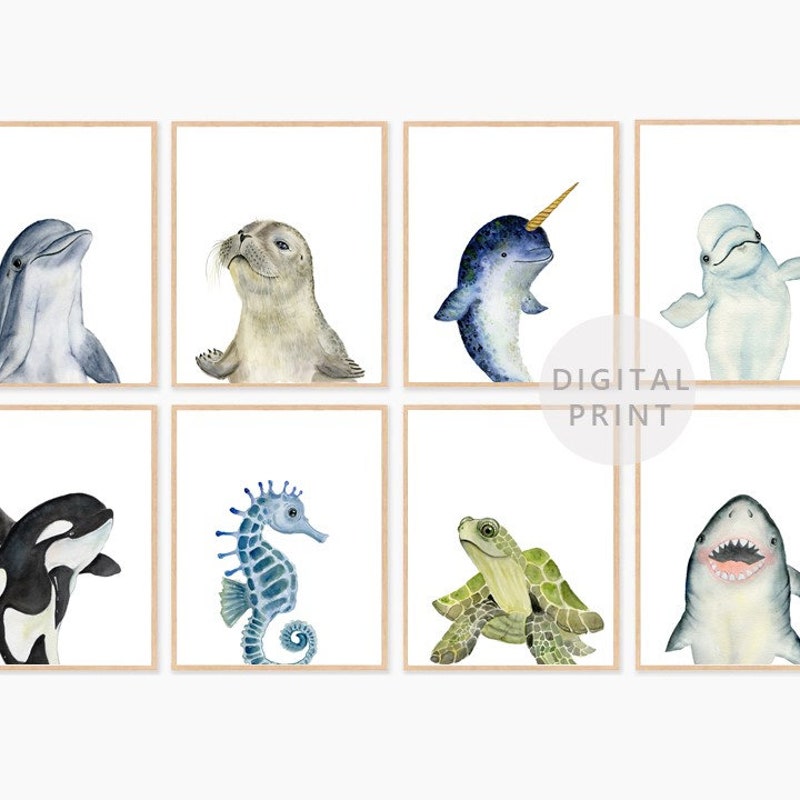 Sea Animals Print - Etsy