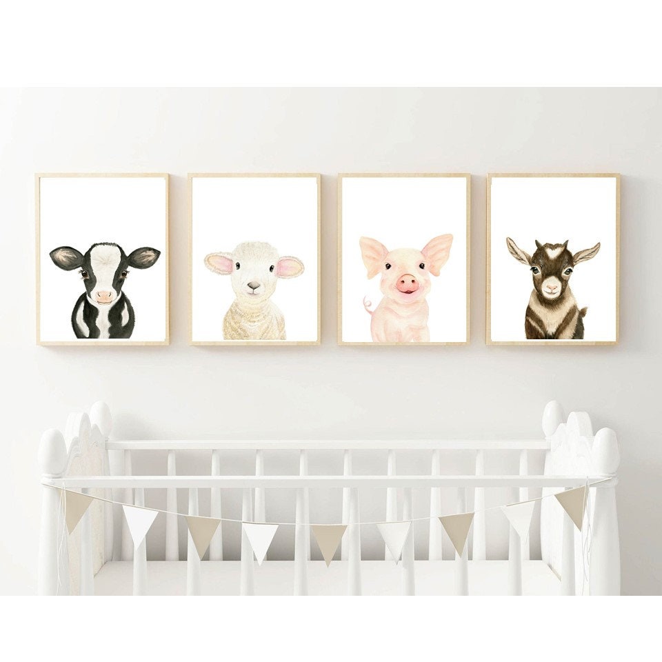 Set of 4 Farm Nursery Print Farm Animal Prints PRINTABLE | Etsy