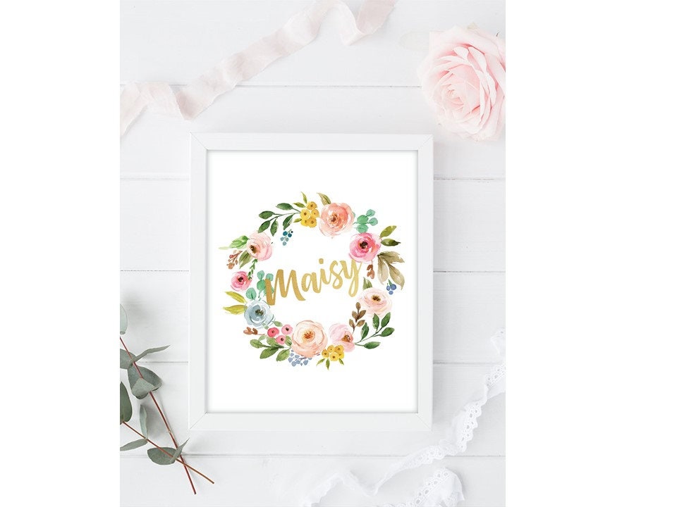 Custom Baby Name Printable Wall Art Safari Animal Nursery | Etsy