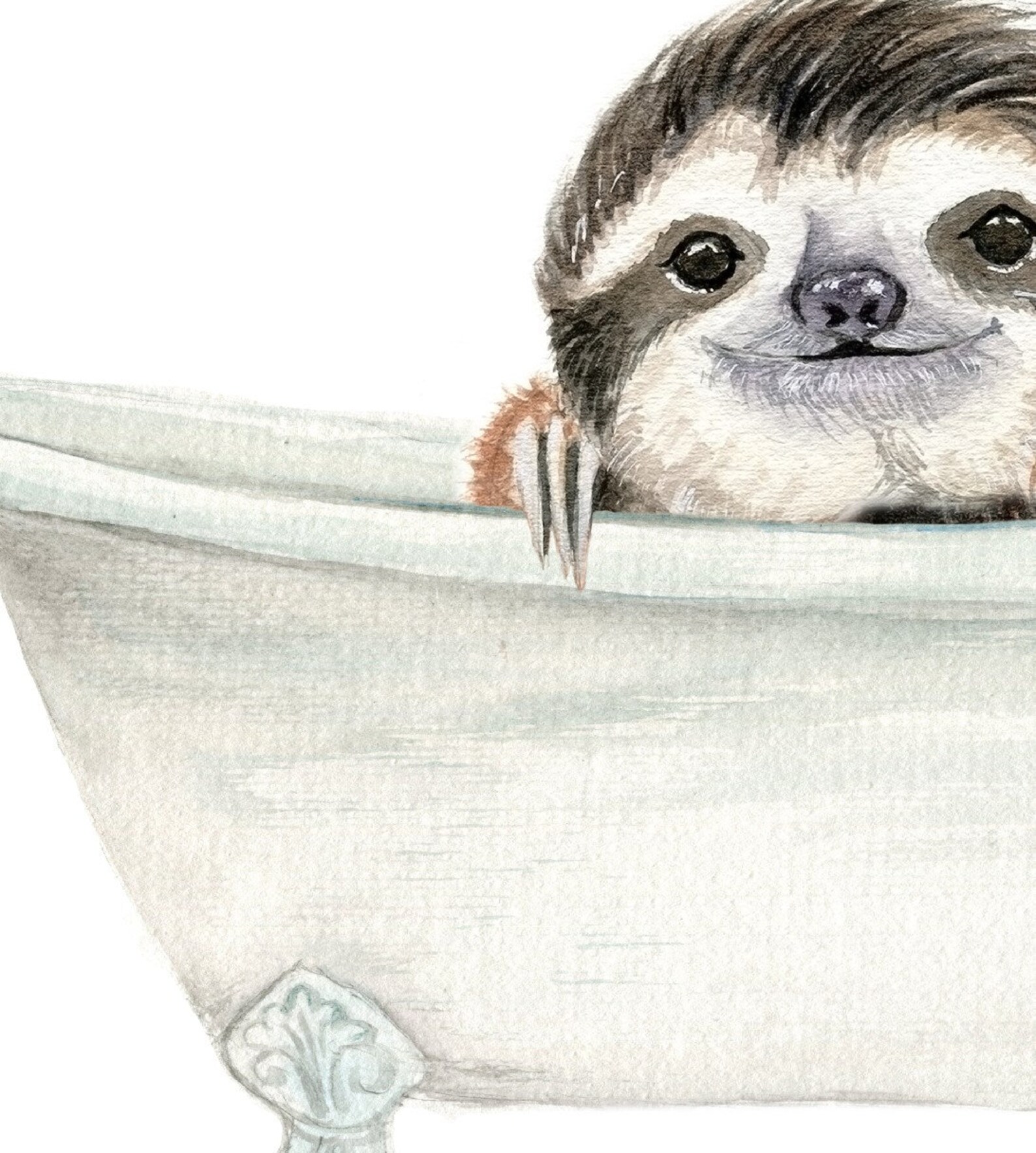 Sloth in a Bathtub Print Bathroom Art PRINTABLE Sloth Taking - Etsy