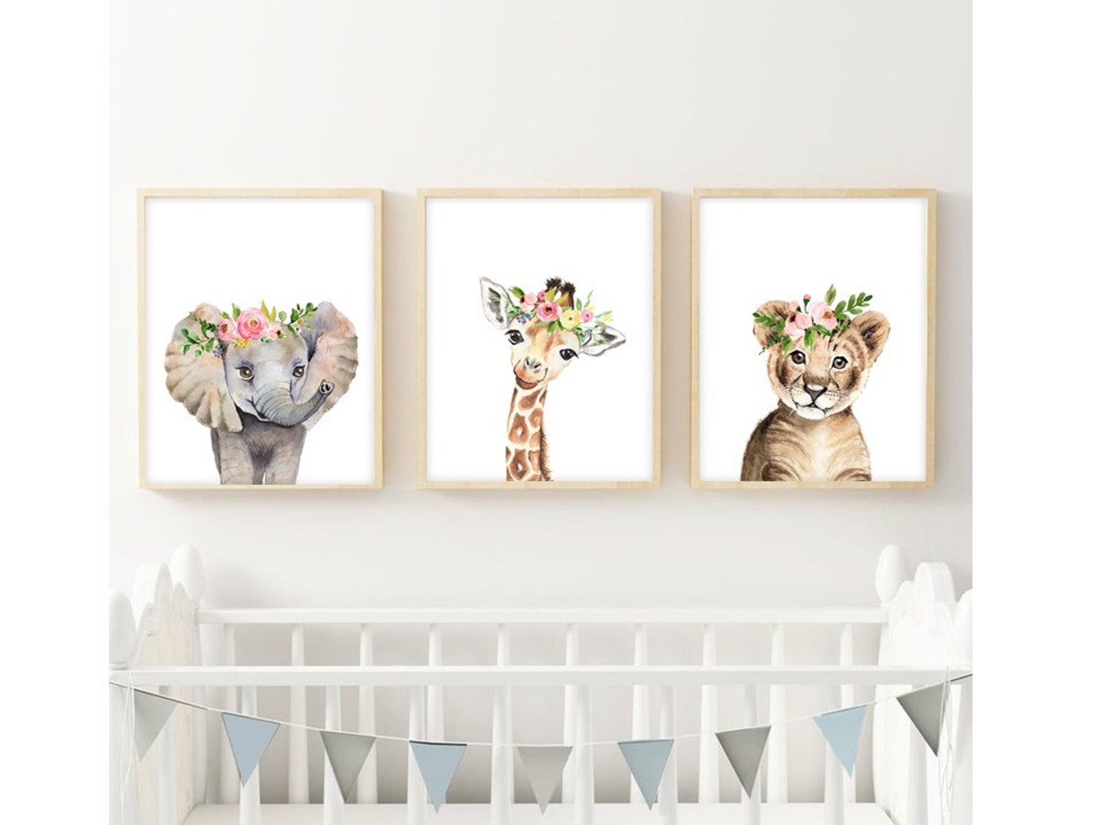 Set of 3 Animals Prints Custom Animal Nursery Decor Safari | Etsy