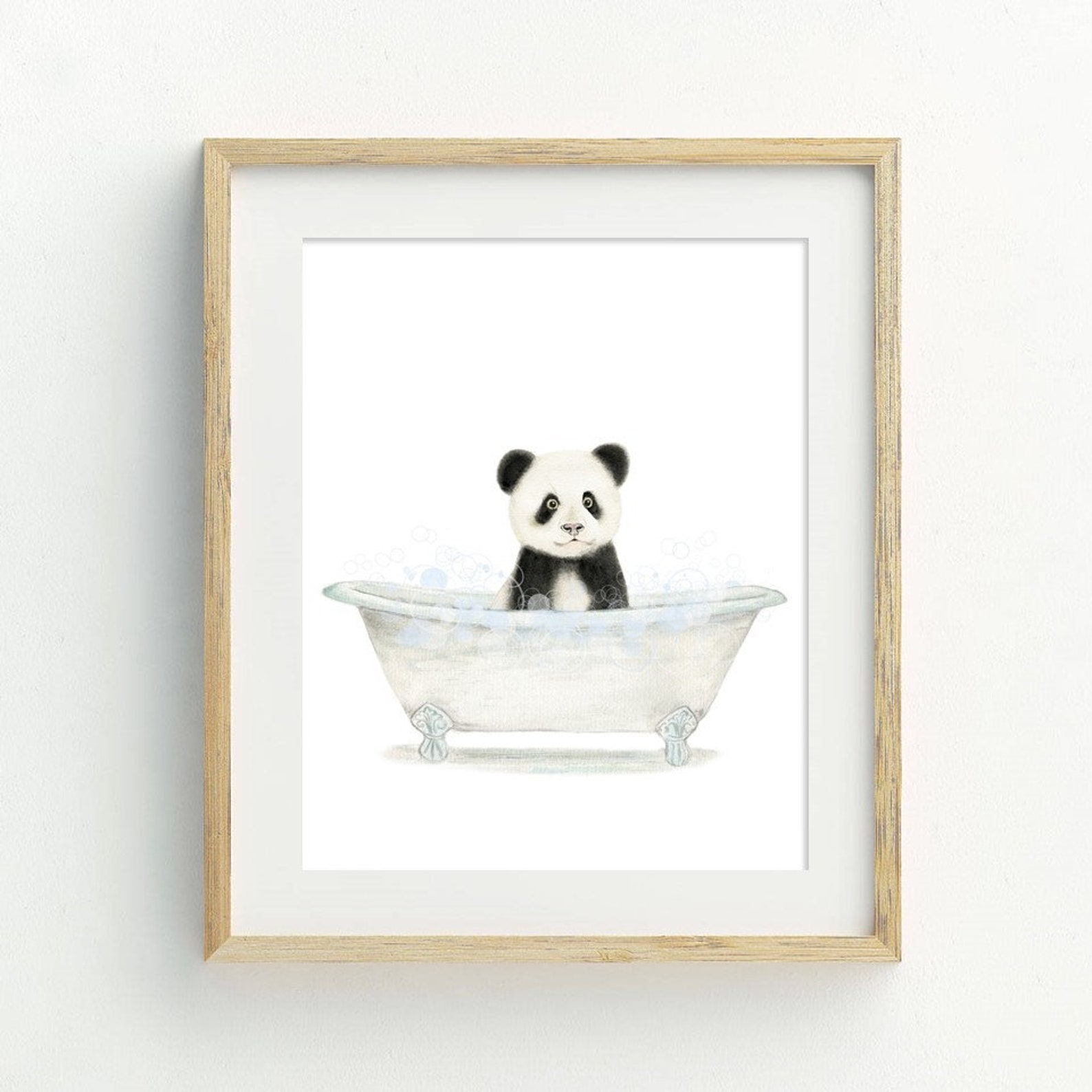Panda in a Bathtub Print Bathroom Art PRINTABLE Baby Panda - Etsy