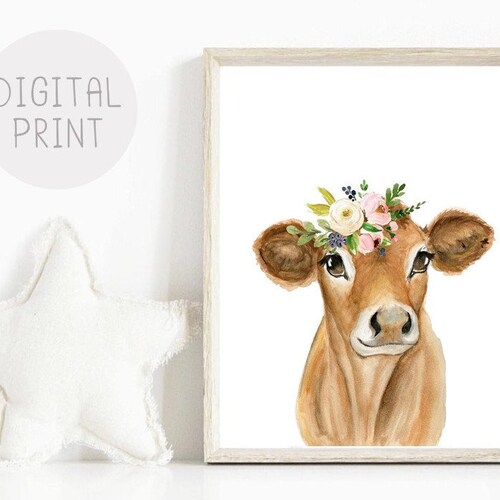 Boho Blush Farm Animals / Printable Nursery Art / Baby Girl - Etsy