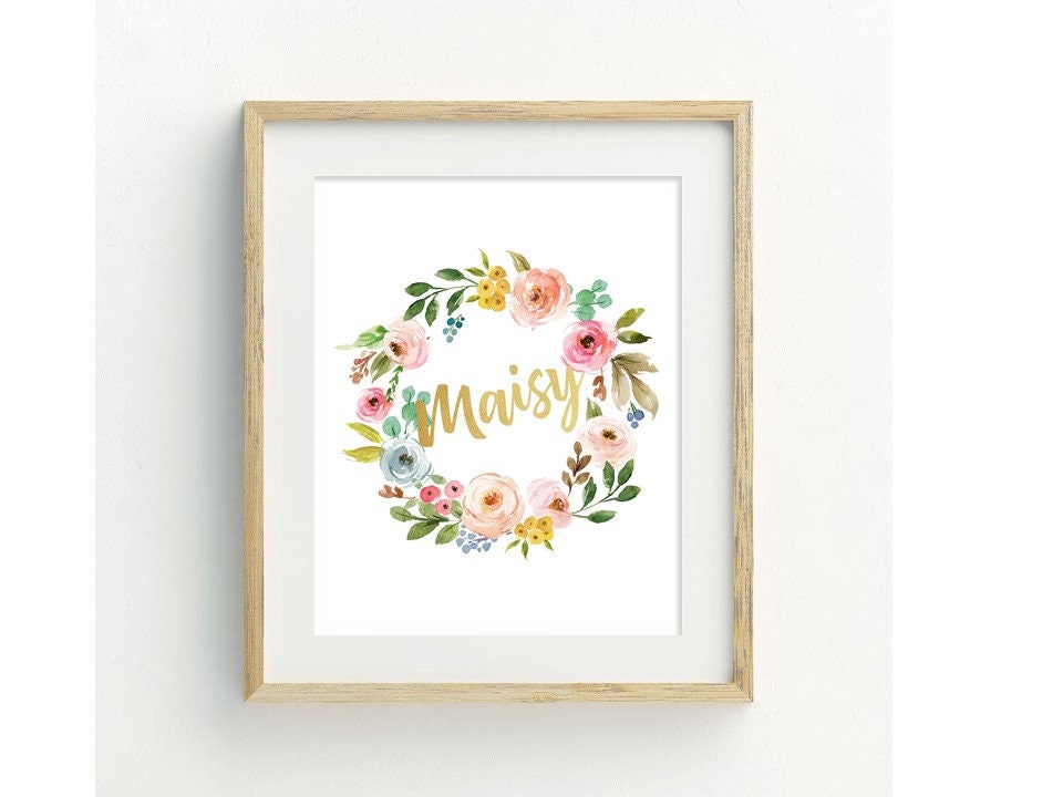 Custom Baby Name Printable Wall Art Safari Animal Nursery | Etsy