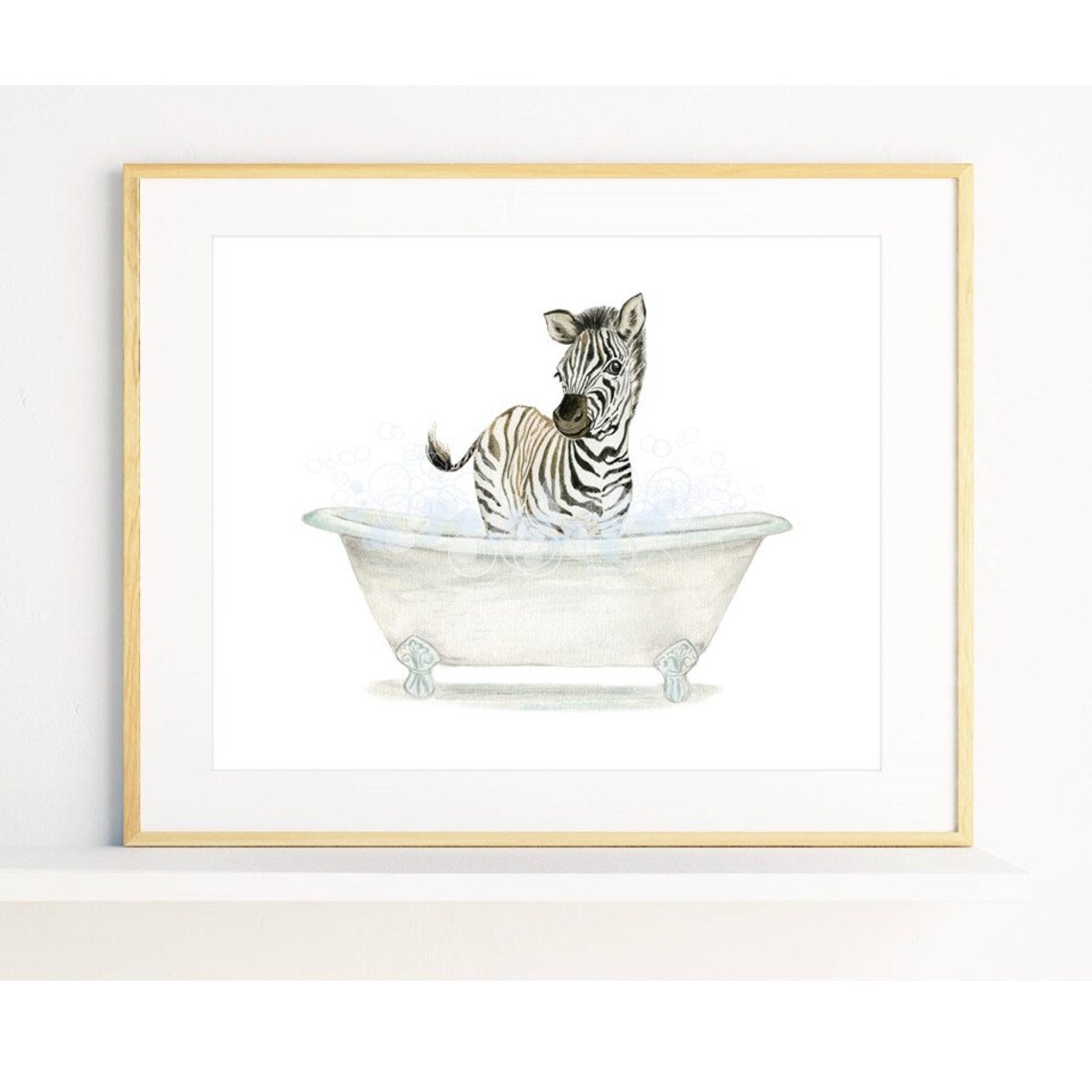 Zebra in a Bathtub Print Bathroom Wall Art PRINTABLE Baby - Etsy