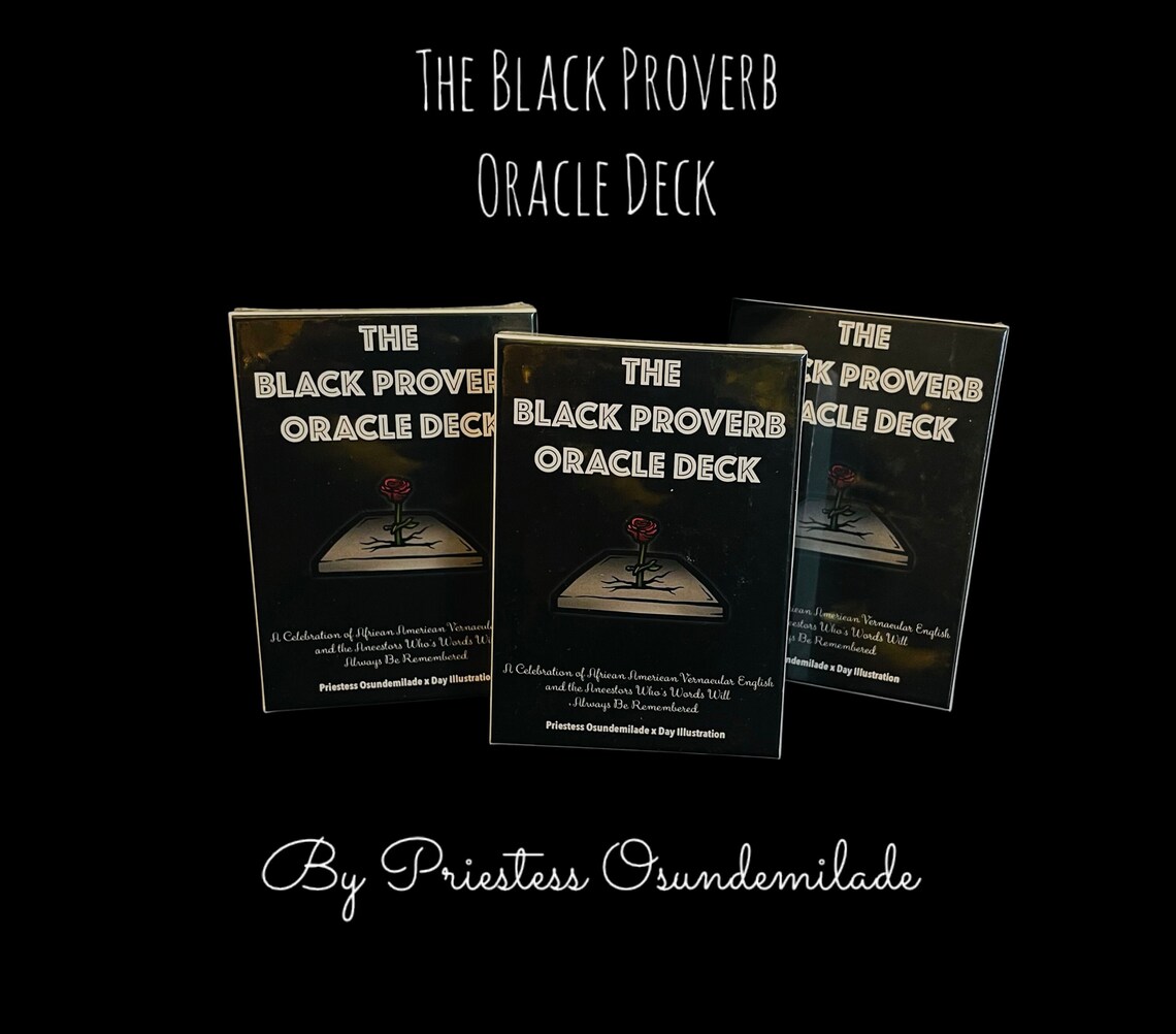 The Black Proverb Oracle Deck 50 Card Deck For Ancestral Etsy