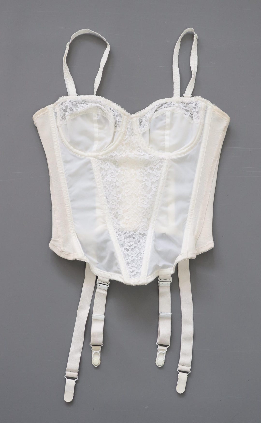 C1960s - 1970s Vintage Rose Queen, English Rose Corsetry White Cupped ...