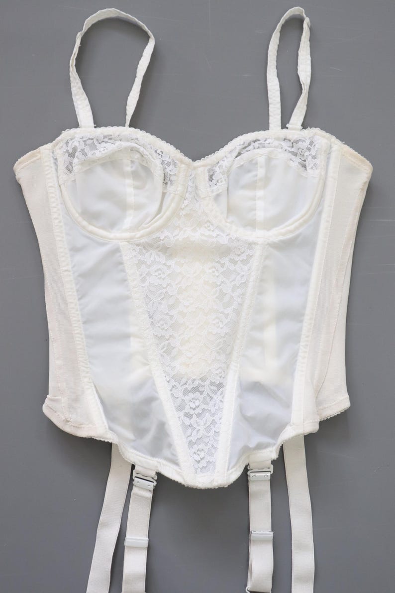 C1960s - 1970s Vintage Rose Queen, English Rose Corsetry White Cupped ...