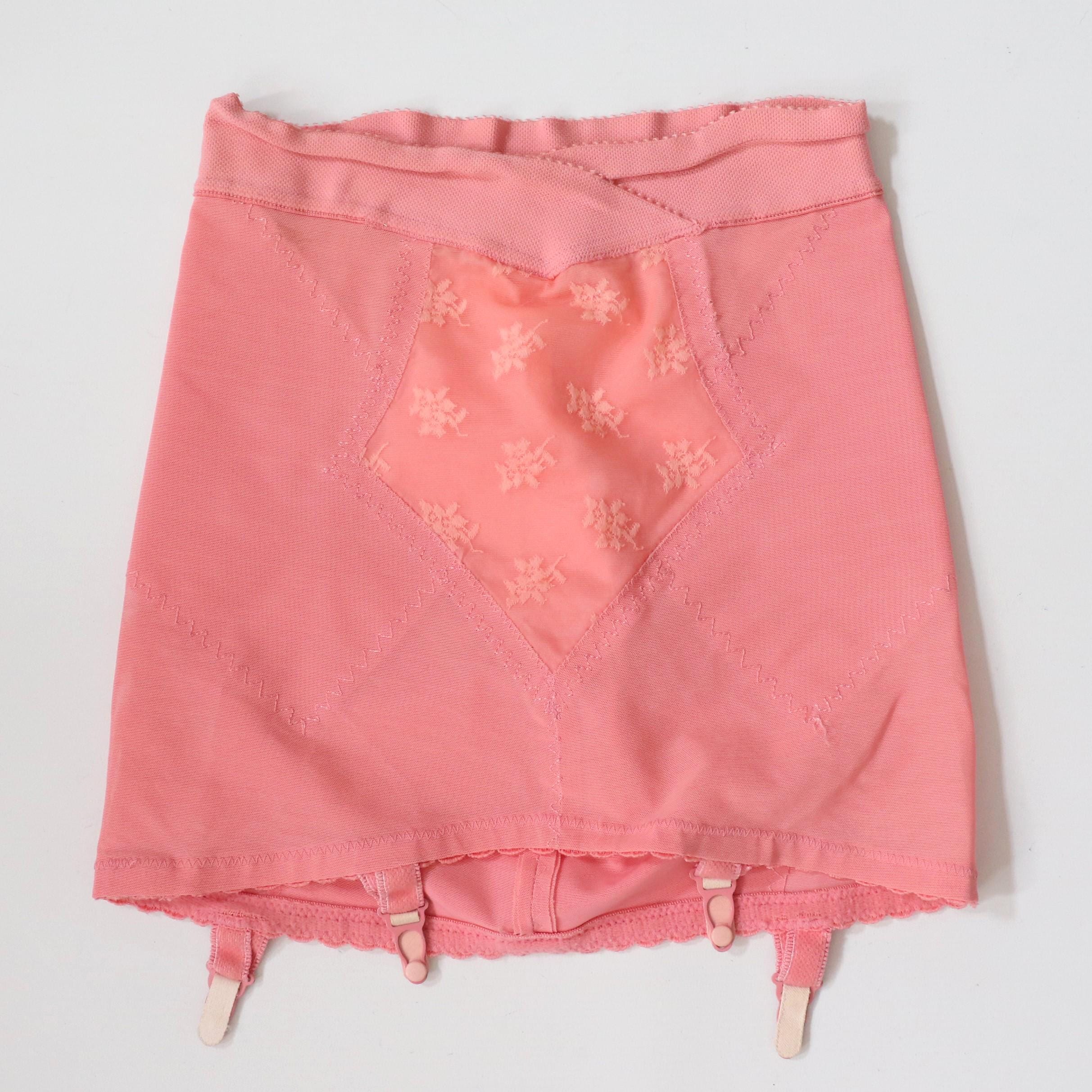 C1960s / C1970s Vintage Contesa Bubblegum Pink Powernet Roll on Corset ...