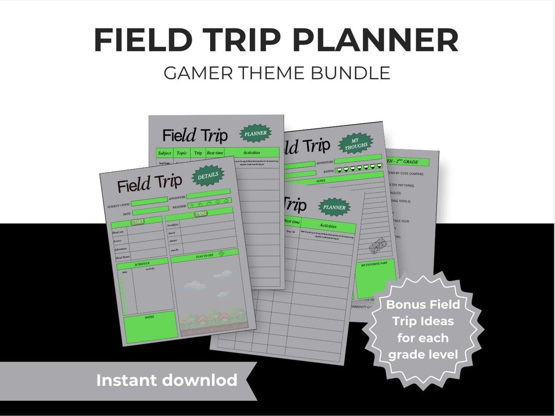 Gamer Theme Homeschooling Planner, Field Trip Planner for Back to ...