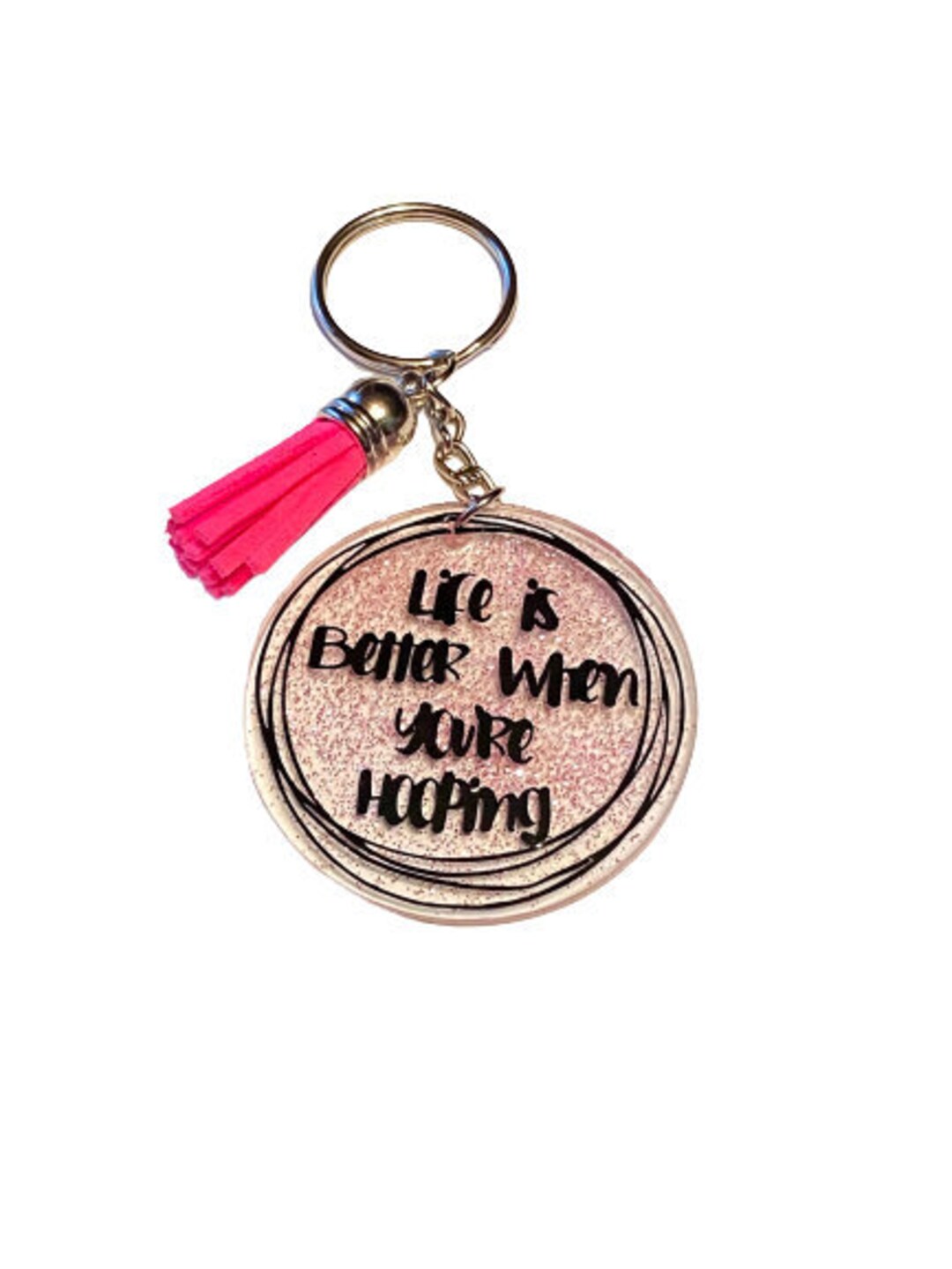 Custom Acrylic Keychain Personalized Round Keychain Hooping Keychain ...