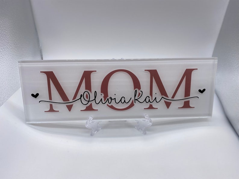 Personalized Mom Glass Tile Sign, Custom Family Keepsake - Etsy
