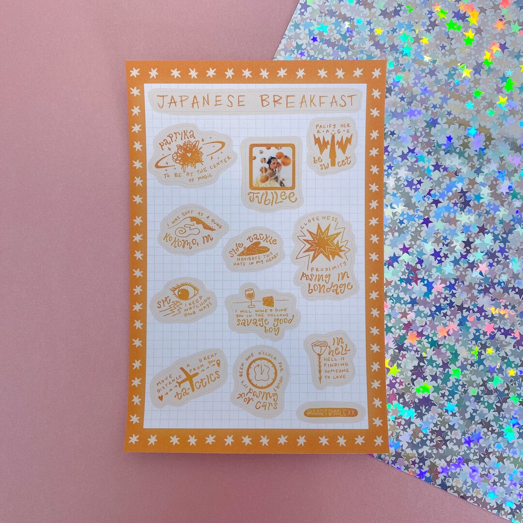 Japanese Breakfast Jubilee Inspired Vinyl Sticker Sheet - Etsy