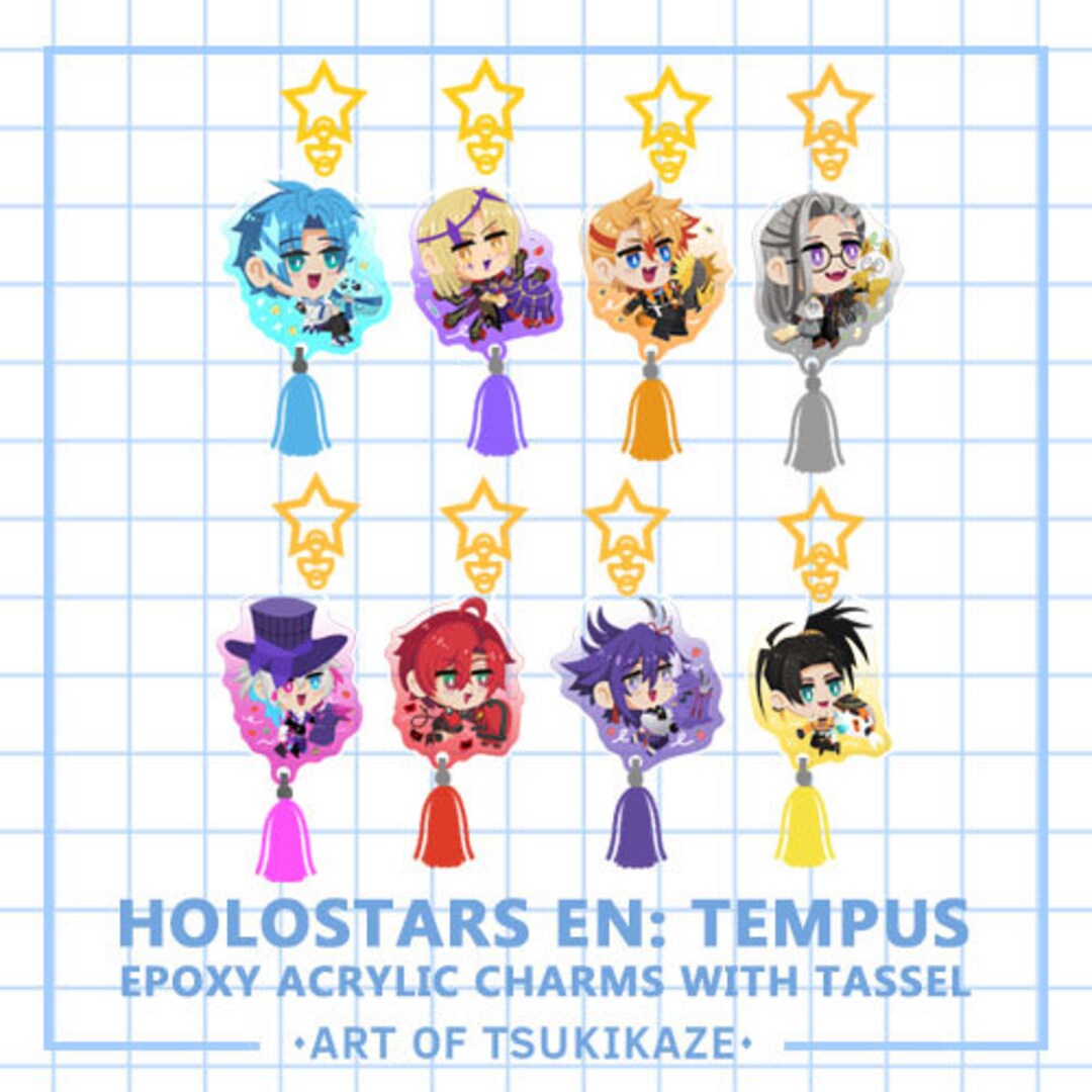 ON-HAND - Holostars EN: Tempus 2-inch Acrylic Charms With Epoxy Finish - Etsy