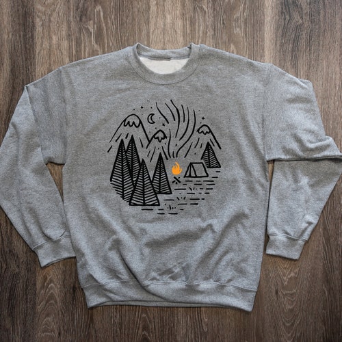 Camping Sweater Nature Sweatshirt Pine Tree Shirt Forest - Etsy
