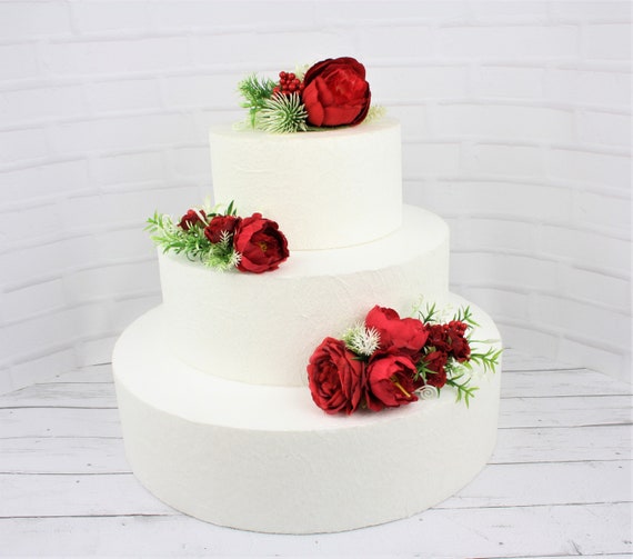 Red Cake Topper Floral Wedding Cake Topper Boho Wedding Cake - Etsy