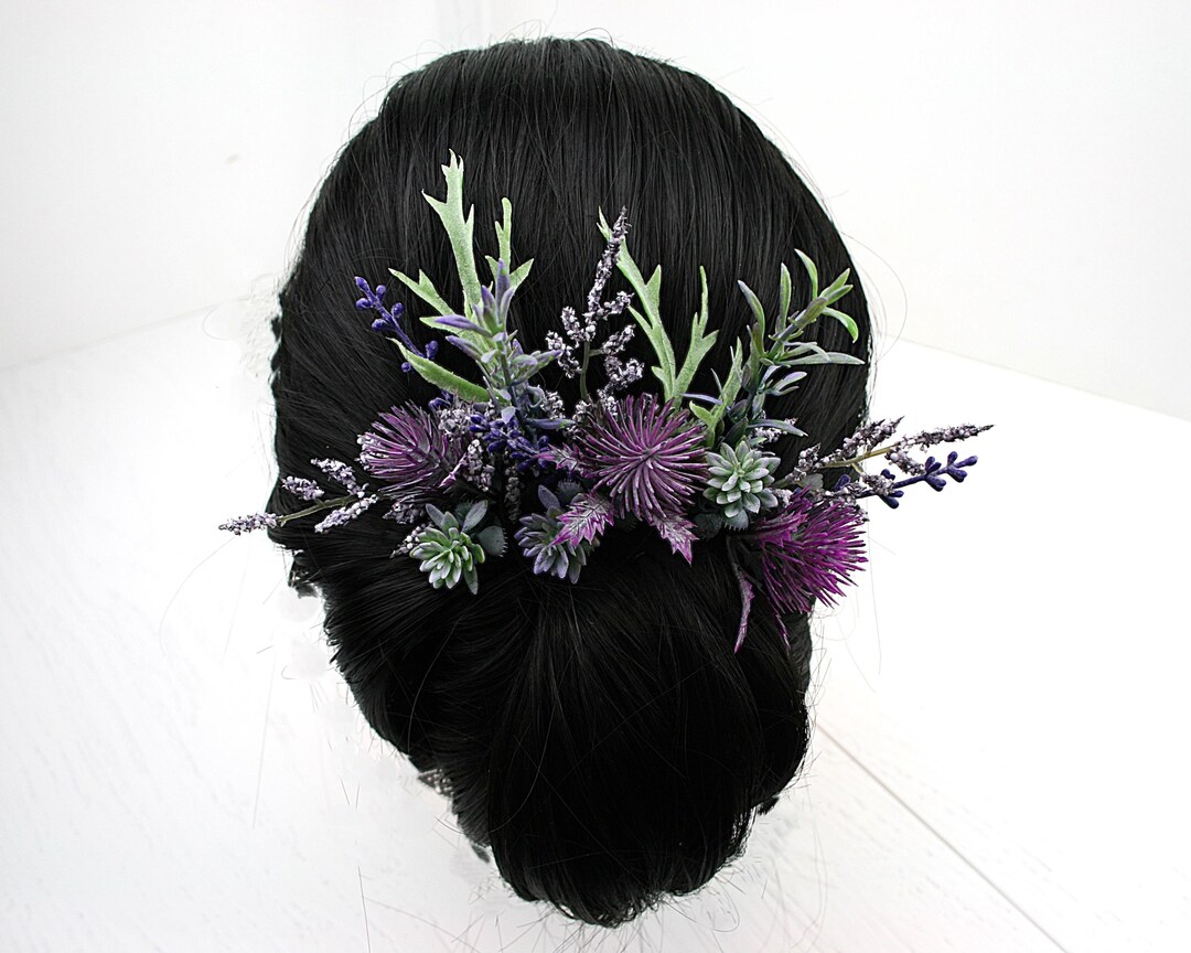 Lavender Thistle Wedding Bobby Pins: Succulent Bridal Hair Piece - Etsy