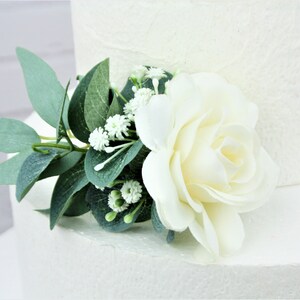 White Rose Cake Topper Floral Wedding Cake Topper Wedding Cake Flowers ...