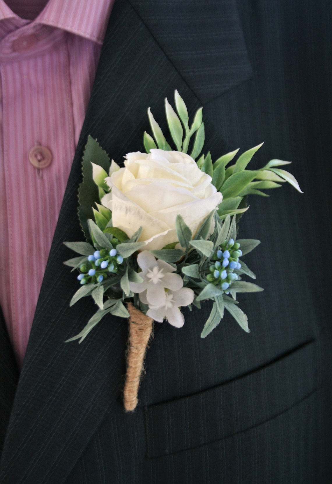Wedding boutonniere Groom buttonhole White boutonniere for men | Etsy Wedding boutonniere Groom buttonhole White boutonniere for men | Etsy
