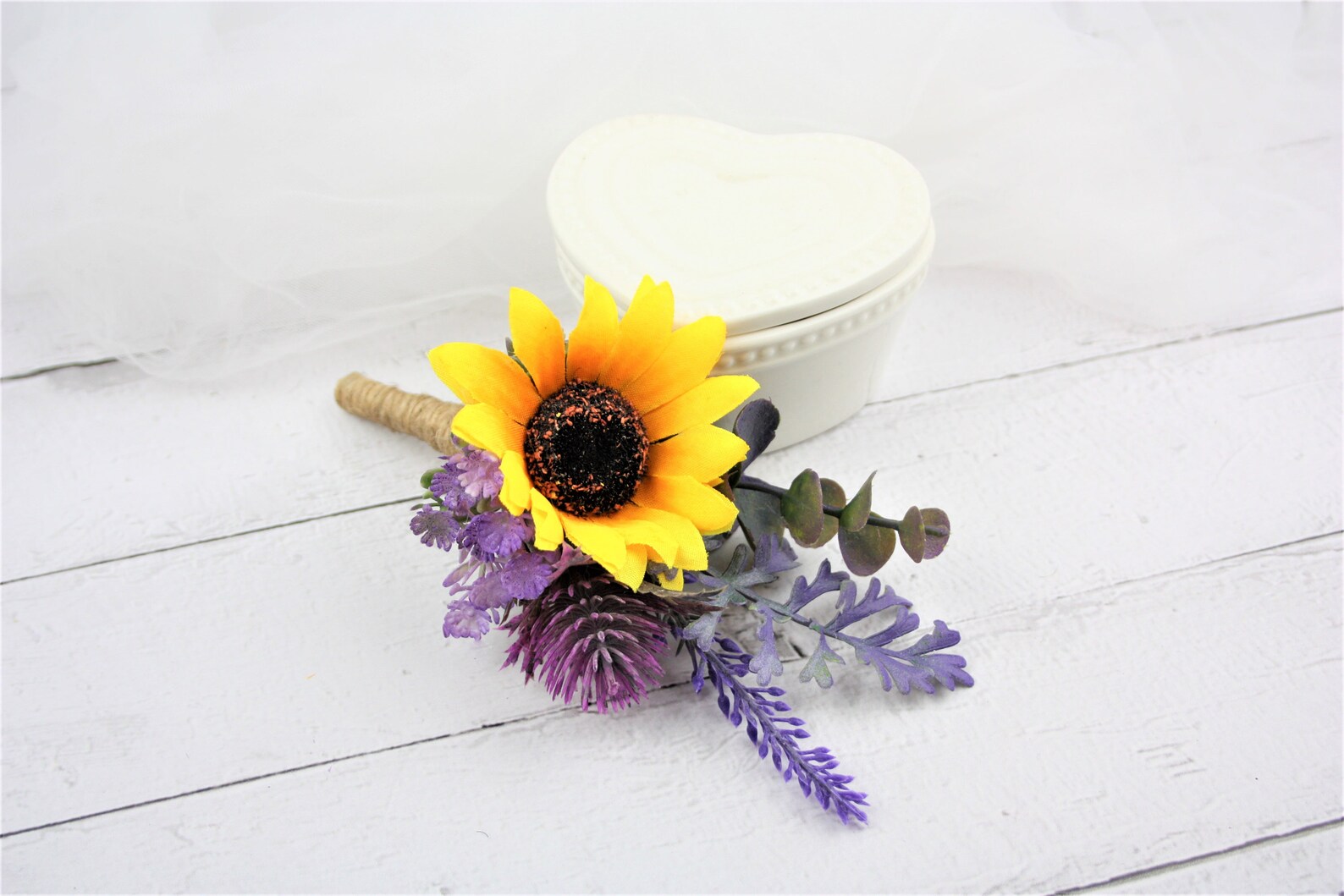 Purple Boutonniere for Men Sunflower Buttonhole Flower - Etsy