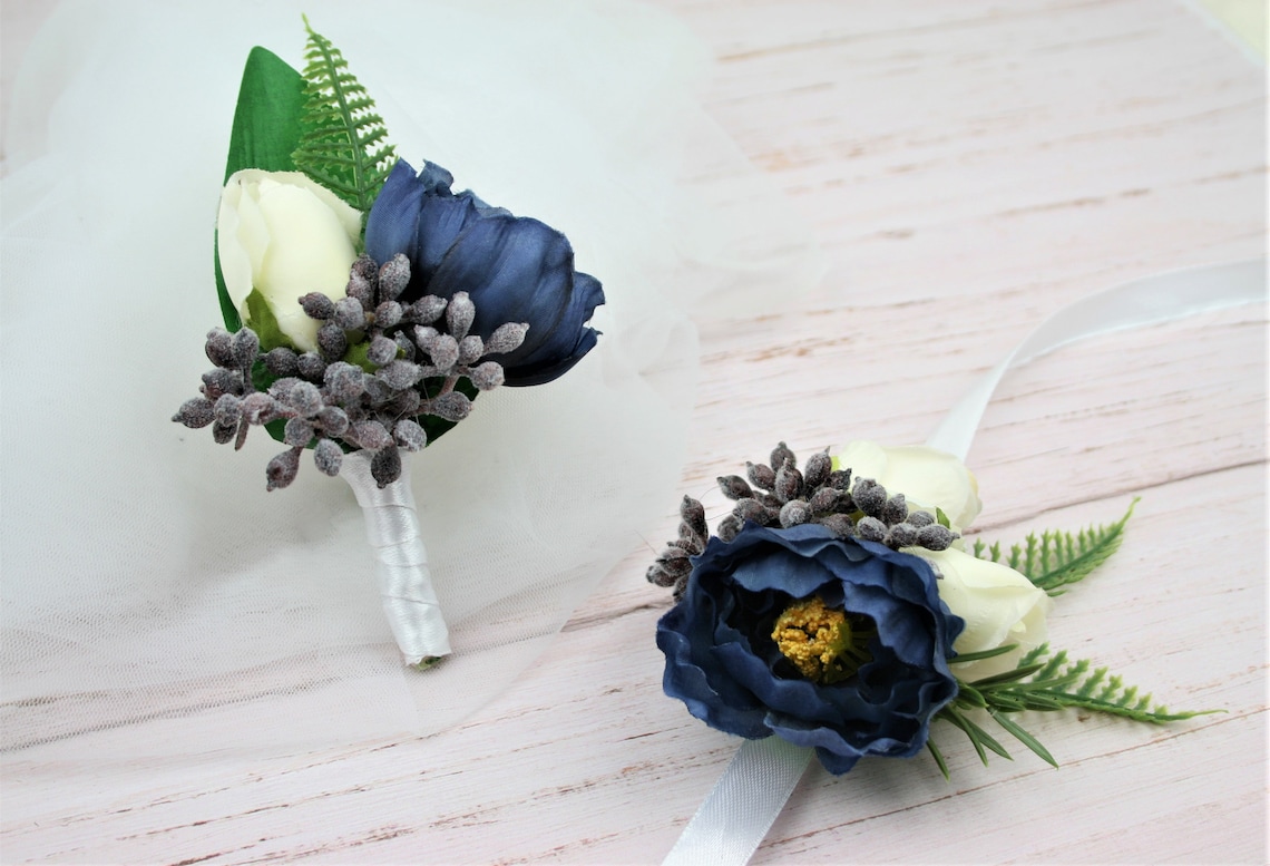 Prom Corsage and Boutonniere Set Wedding Boutonniere Bridal | Etsy